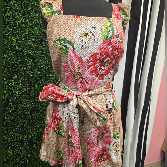 FARM Rio | Pants & Jumpsuits | Farm Rio Floral Print Romper With Tie ...